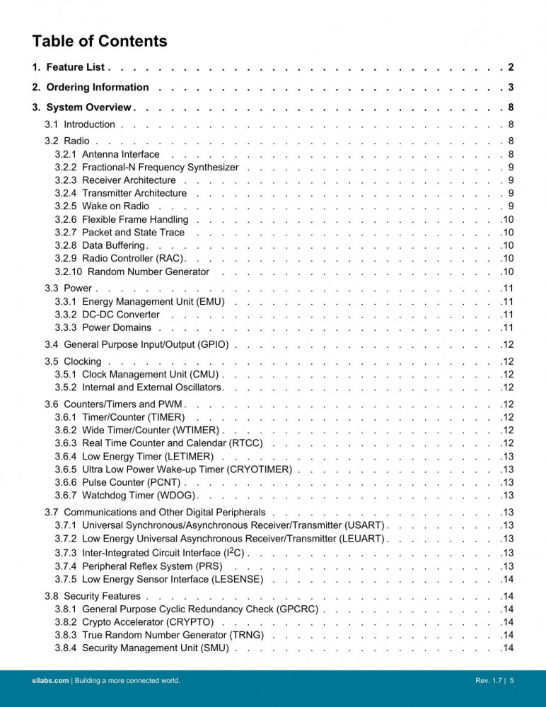 EFR32BG12 datasheet page 5