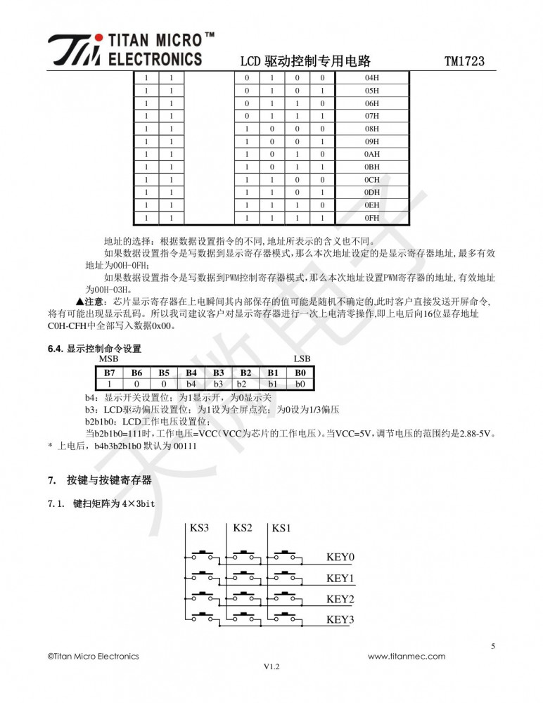 TM1723 datasheet page 5