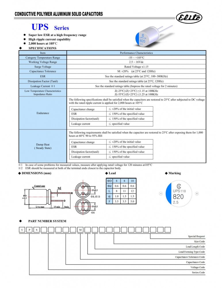 Chinsan UPS series datasheet page 1