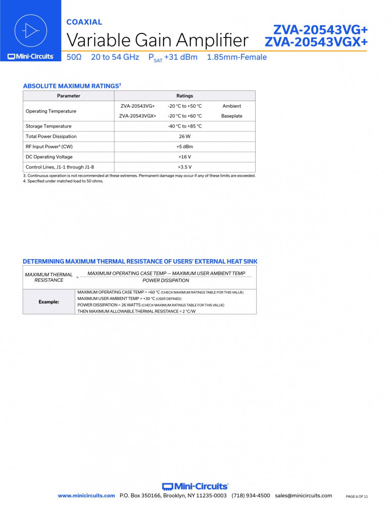 ZVA-20543VG+ datasheet page 6