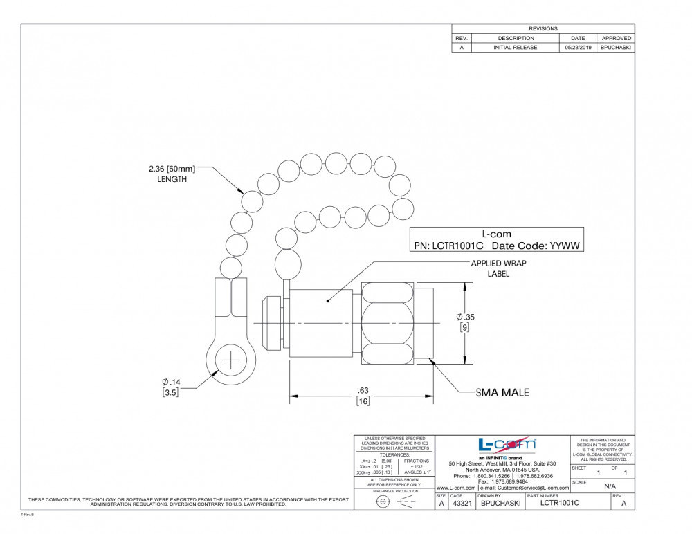 L-com LCTR1001C technical drawing