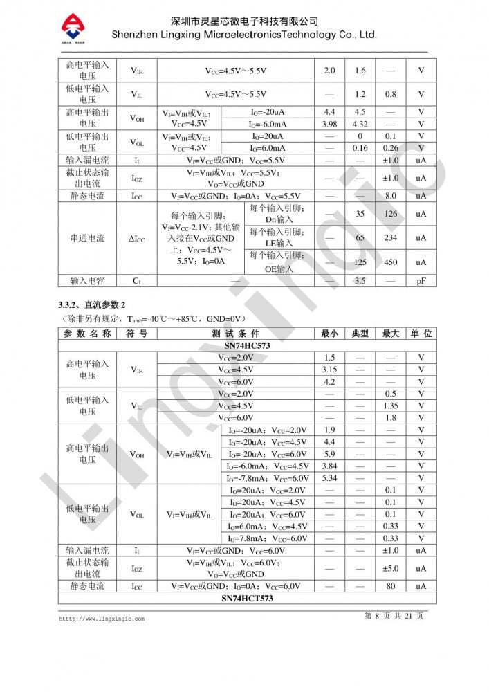SN74HC573 datasheet page 8