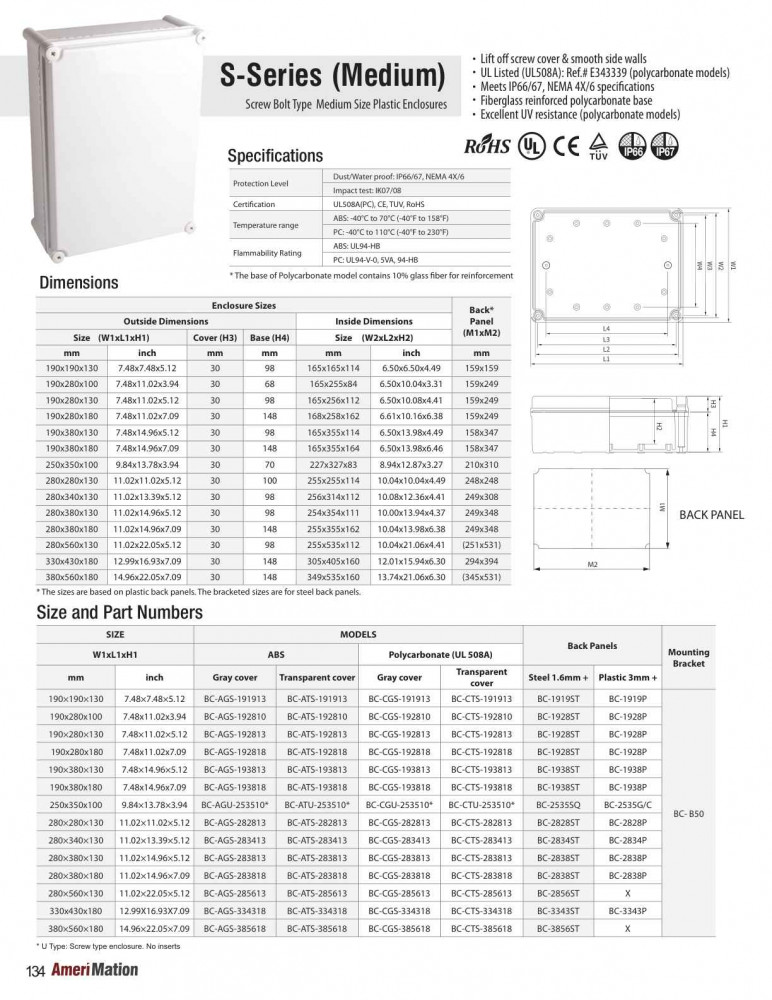 AMERI MATION S-Series Medium enclosure product document