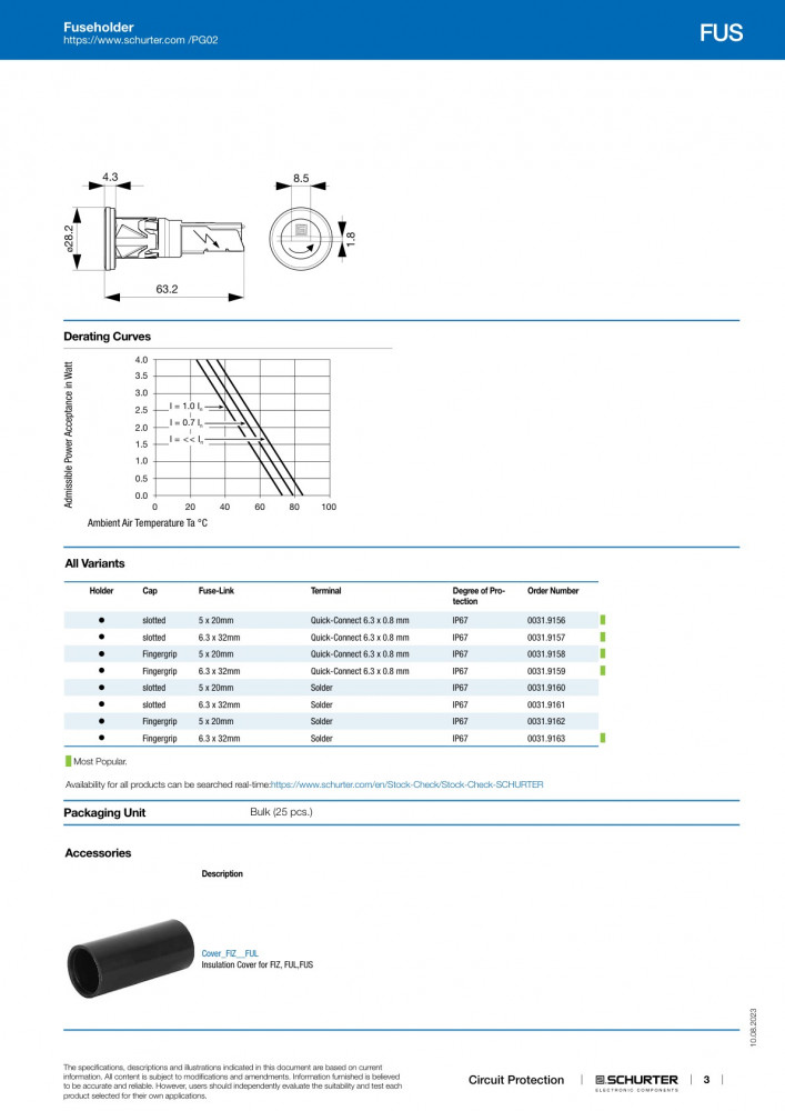 SCHURTER 31.9163 datasheet page 3
