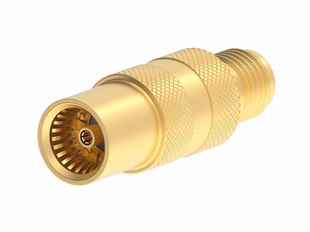 MMCX Plug, Straight, Crimp, 1.13mm Cable, Brass Body, Gold (Au) Plated, One Piece Per Bag, 50 Ohms