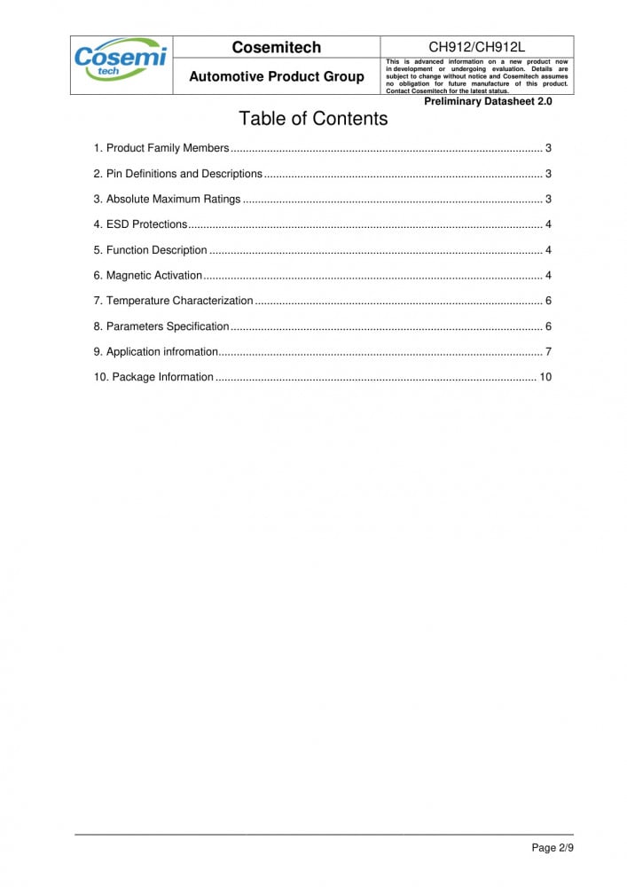 CH912TB datasheet page 2