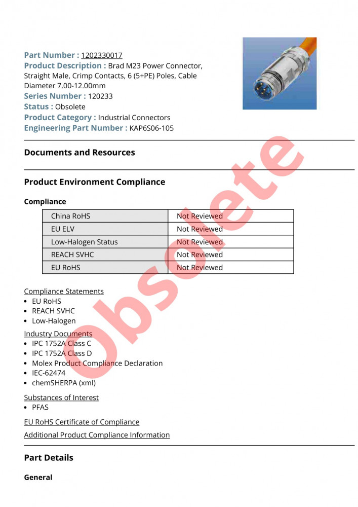 Technical document image 1 for MOLEX 1202330017