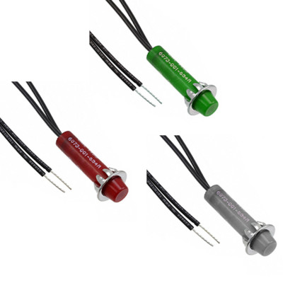 Neon Panel Mount Indicator Red .375″ Conical 125V Wire Leads for sale