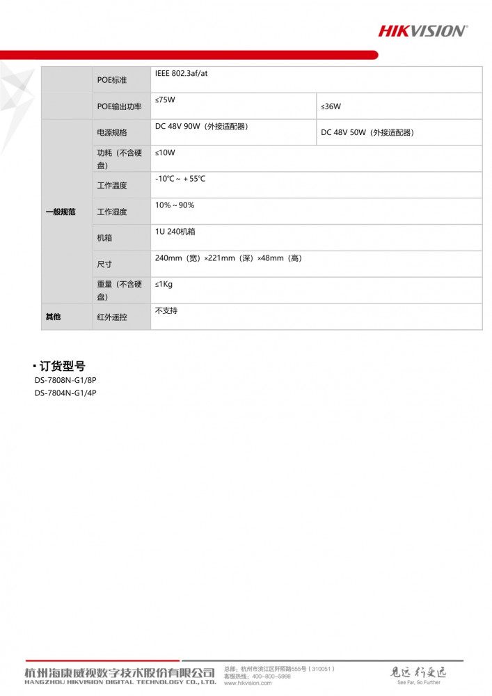 DS-7804N-G1 product documentation page 3