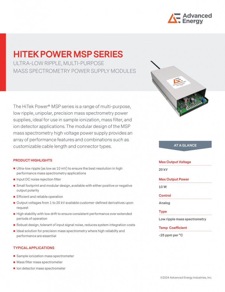 MSP Series technical document page 1