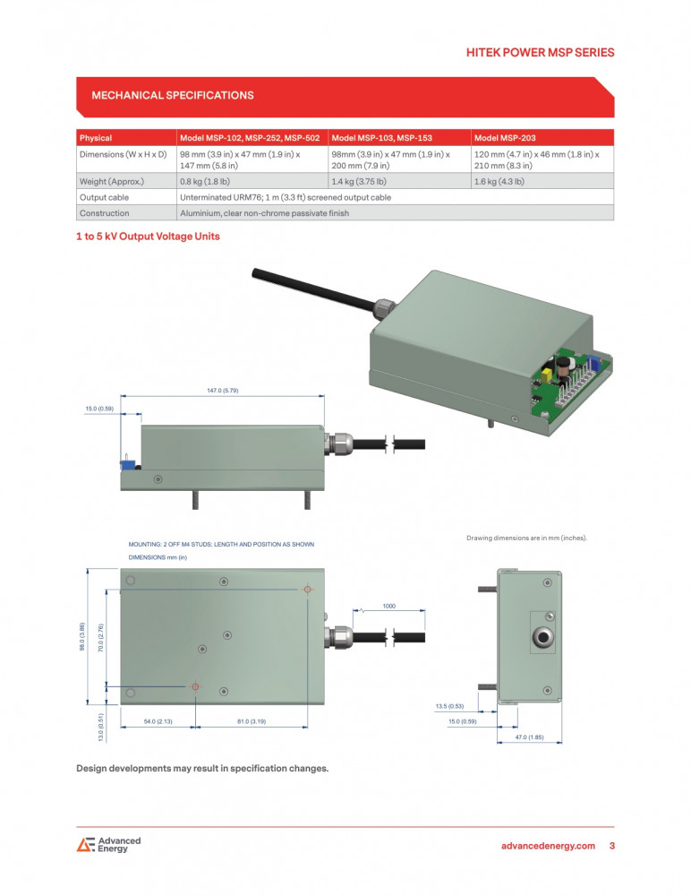MSP Series technical document page 3