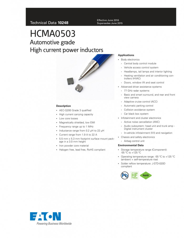HCMA0503 datasheet page 1