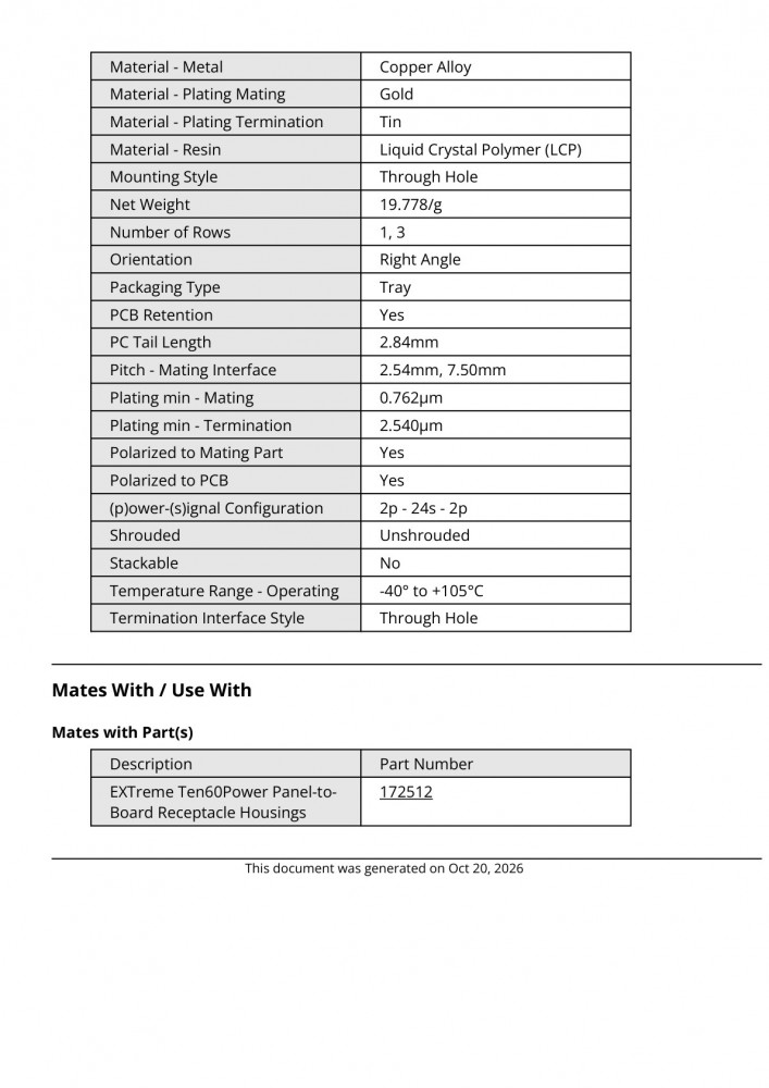 Technical document page 3 for Molex 1724580424