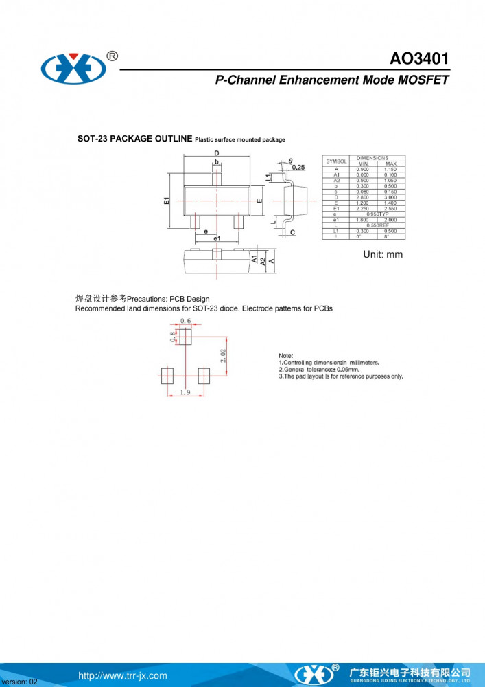 AO3401 datasheet page 3