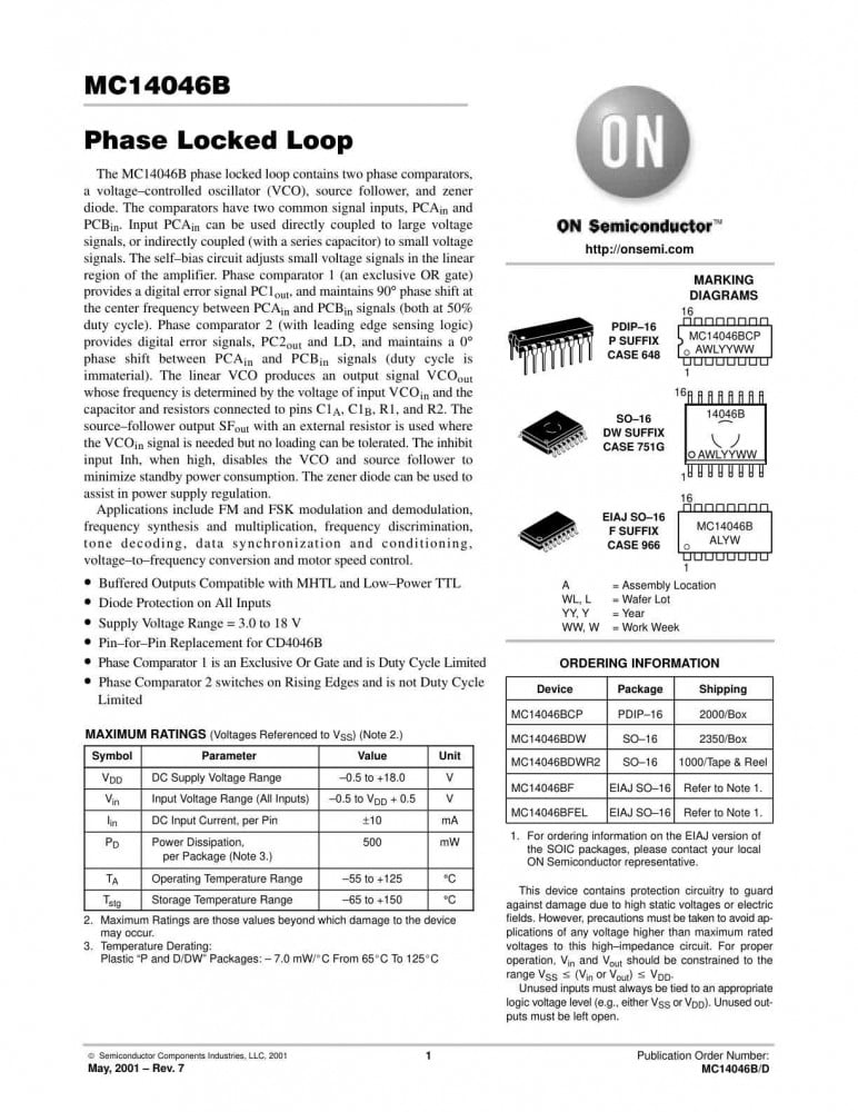 MC14046B datasheet page 1