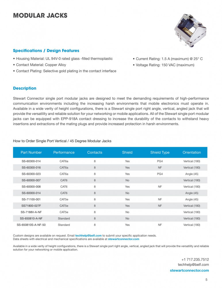 Bel Fuse Stewart Connector catalog page 5