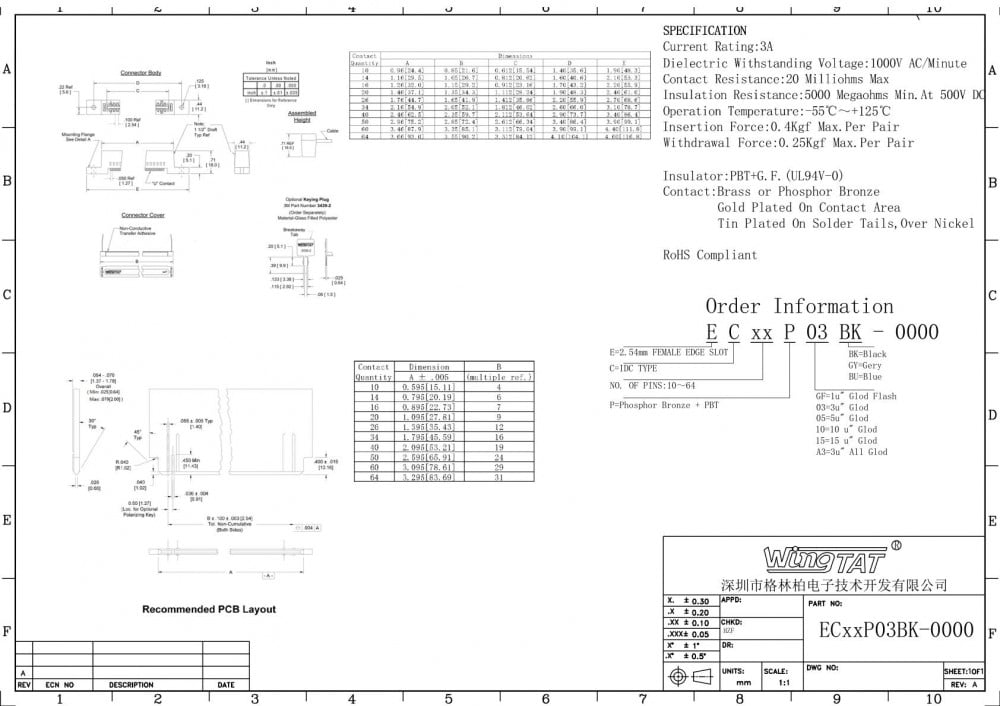 EC50P03BK-0000 technical document preview