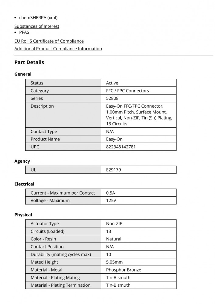 MOLEX 528081370 technical document page 2