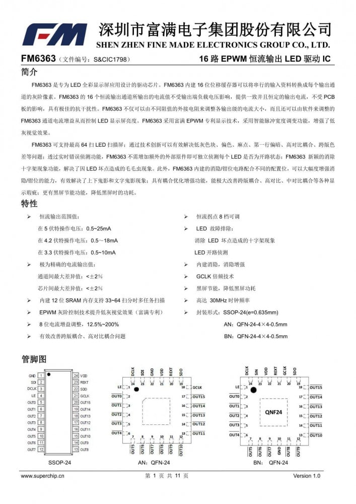 FM6363 datasheet page 1