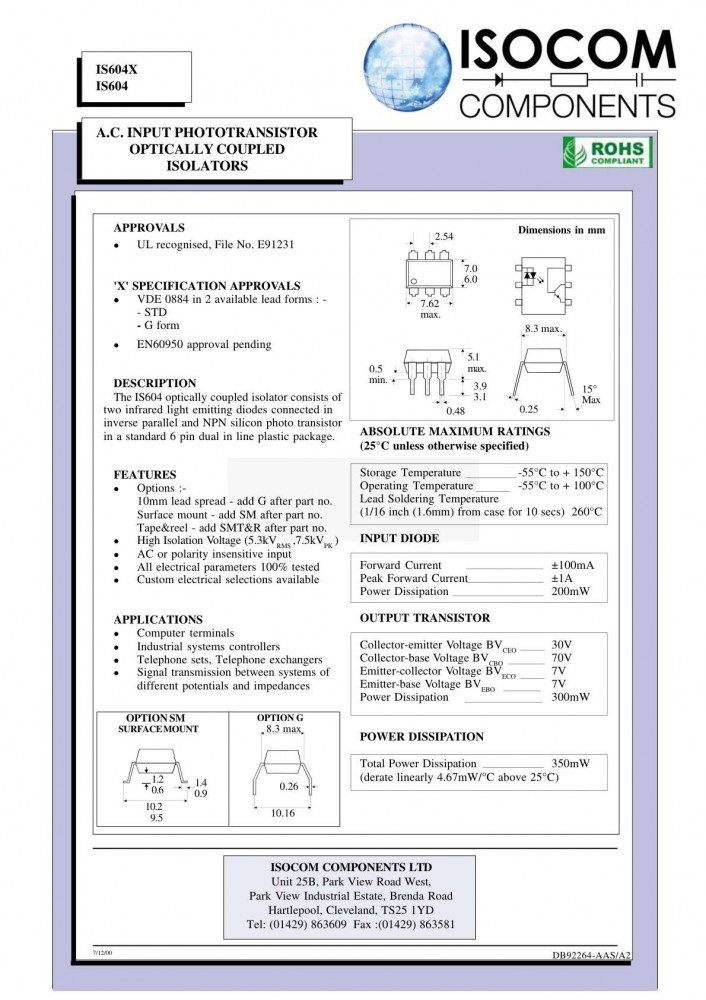 IS604 technical document page 1