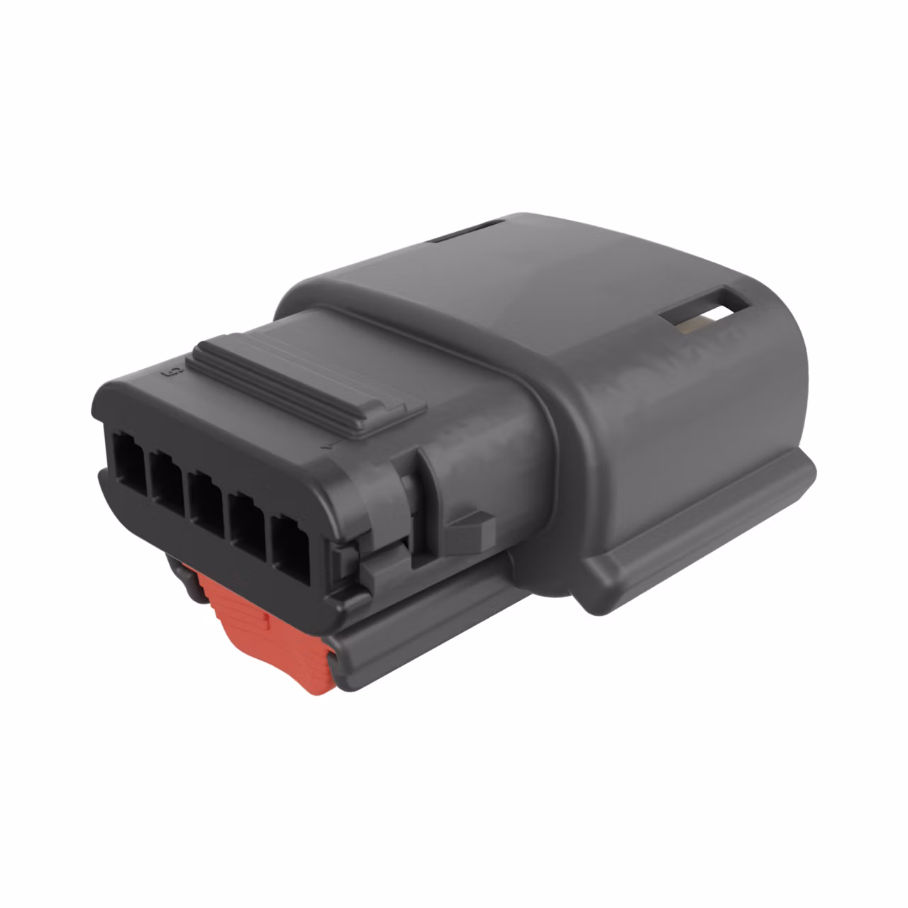 MX150 Mat-Sealed Female Connector Assembly, Single Row, 5 Circuits, Keying Option C, with Connector Position Assurance, Dark Gray for sale