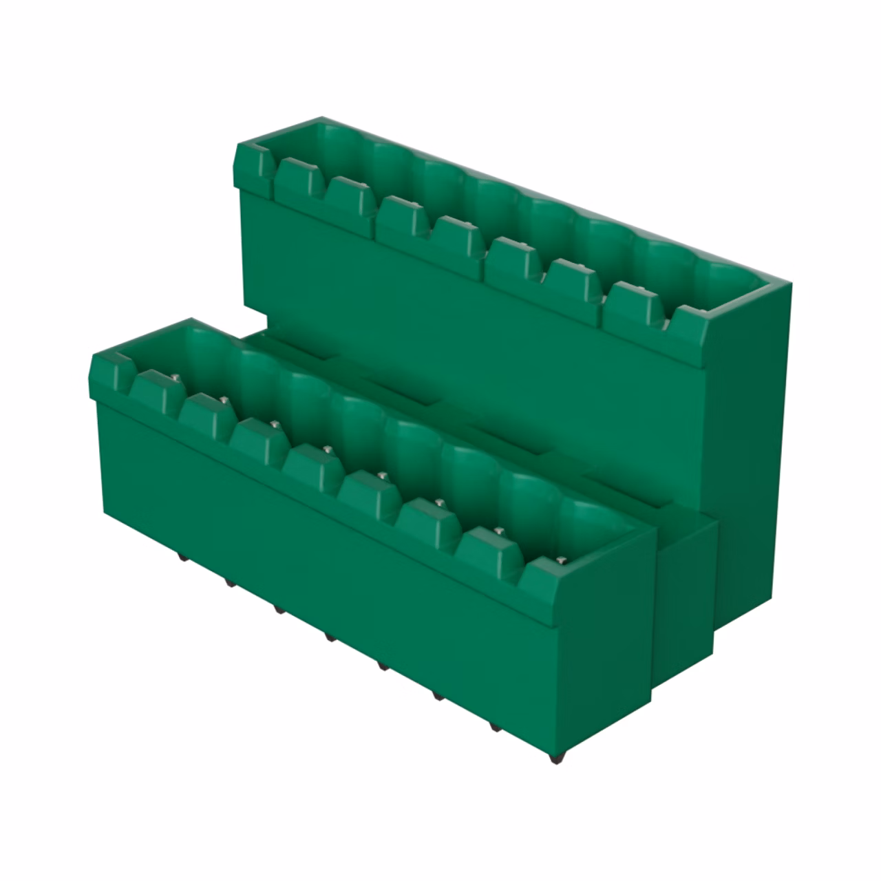 5.00mm Pitch Eurostyle Vertical Dual Level PCB Header, Closed Ends, Green Housing, 16 Circuits for sale