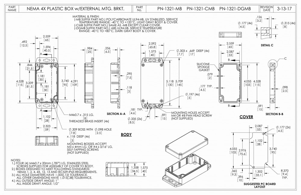 PN-1321-DGMB product drawing page
