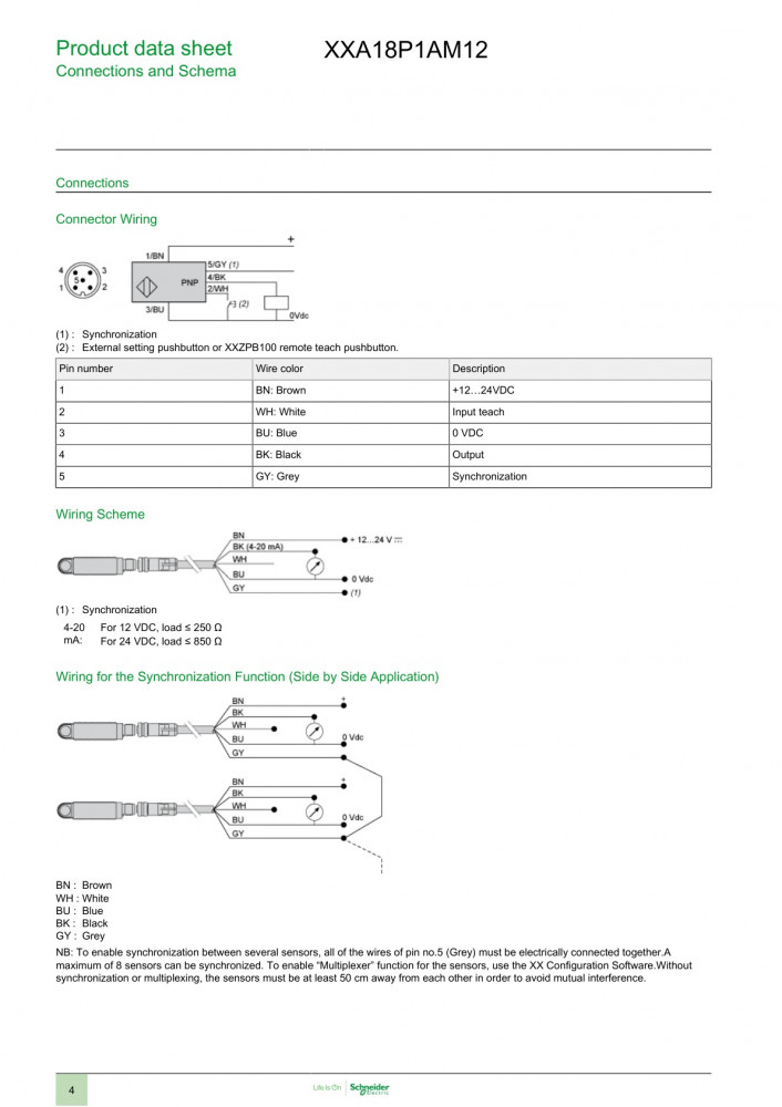 XXA18P1AM12 technical document page 4