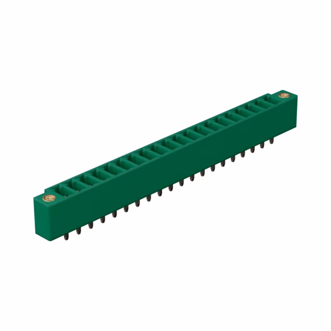 3.81mm Pitch Eurostyle Vertical PCB Header, with Threaded Retention Inserts, Green Housing, 20 Circuits for sale