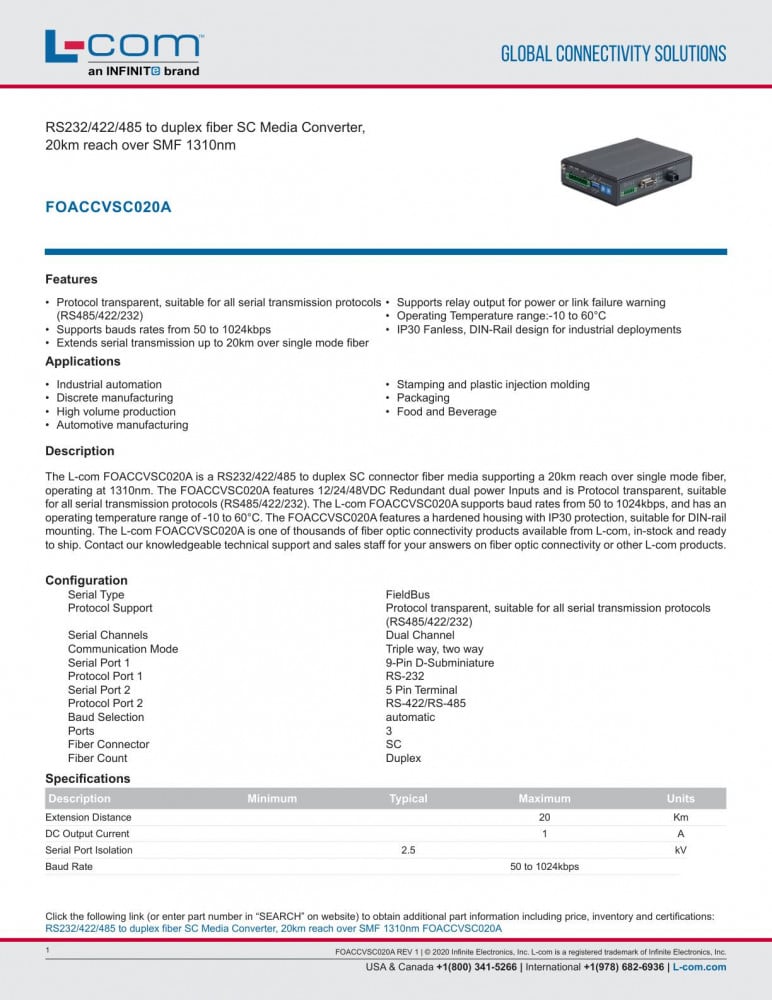 FOACCVSC020A product documentation page 1