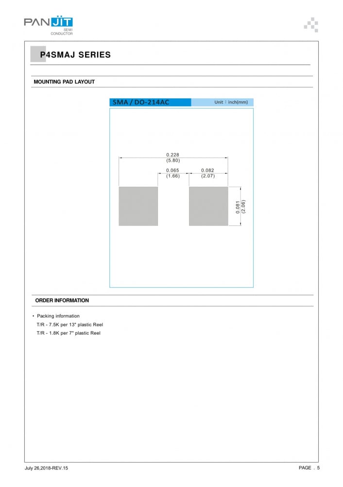 PANJIT P4SMAJ series datasheet page 5