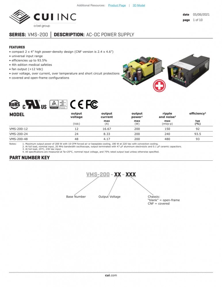 VMS-200 datasheet page 1