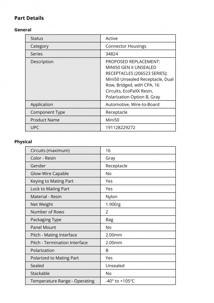 MOLEX product document preview, page 2