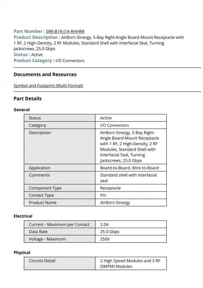SRR-B1R-J1A-RHHRR technical document preview, page 1