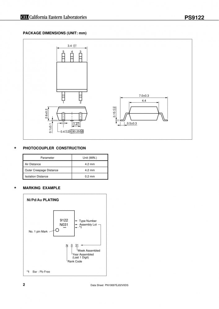 PS9122 datasheet page 2
