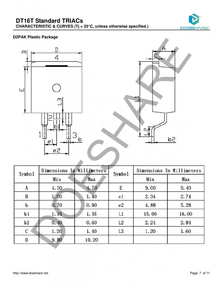 DT16T datasheet page 7