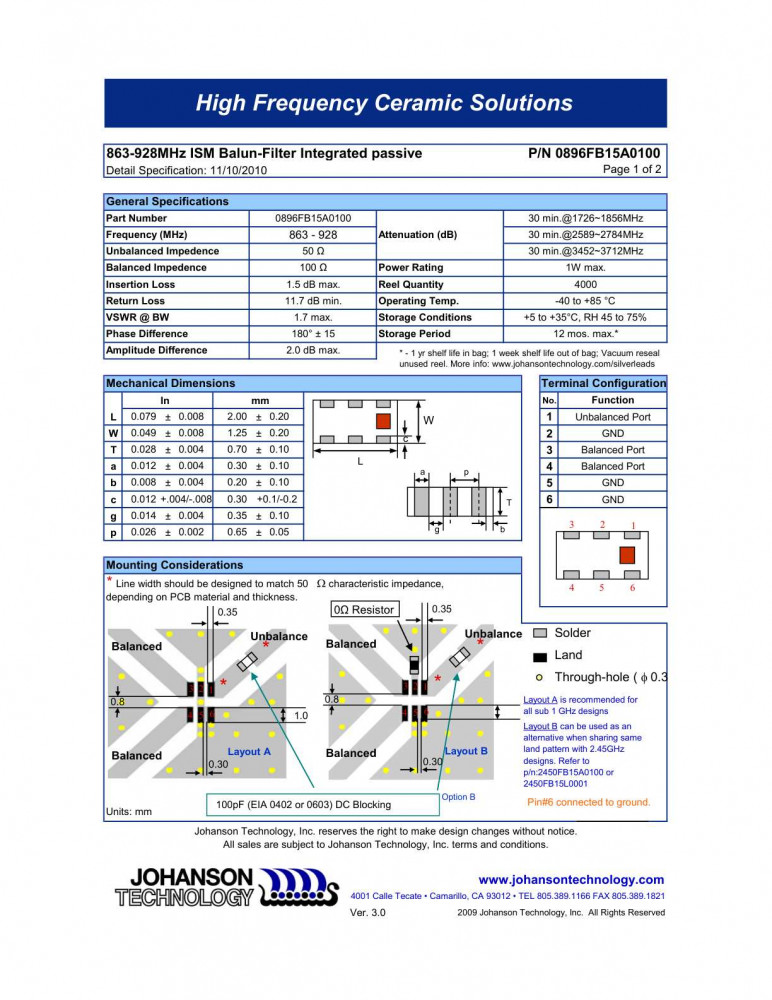 0896FB15A0100001E datasheet page 1