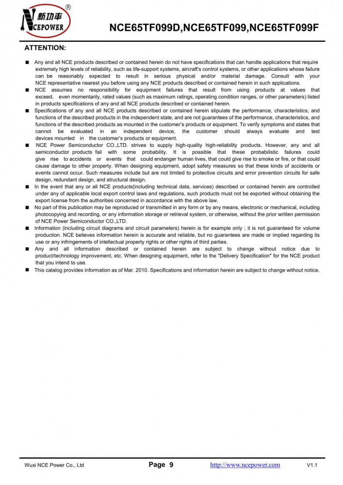 NCE65TF099F datasheet page 9