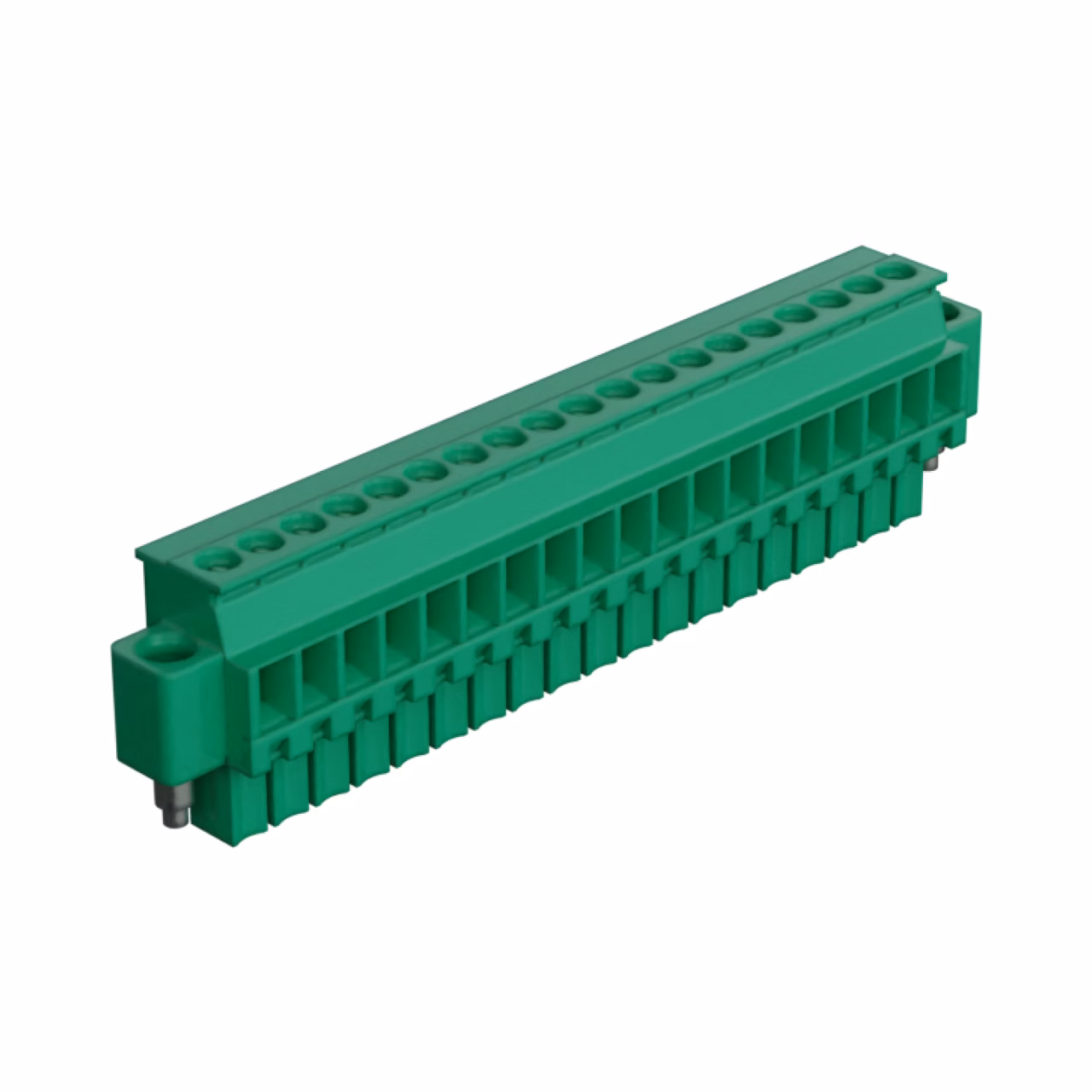 3.50mm Pitch Eurostyle Vertical Plug, with Retention Screws, Rear Wire Entry, Green Housing, 19 Circuits for sale