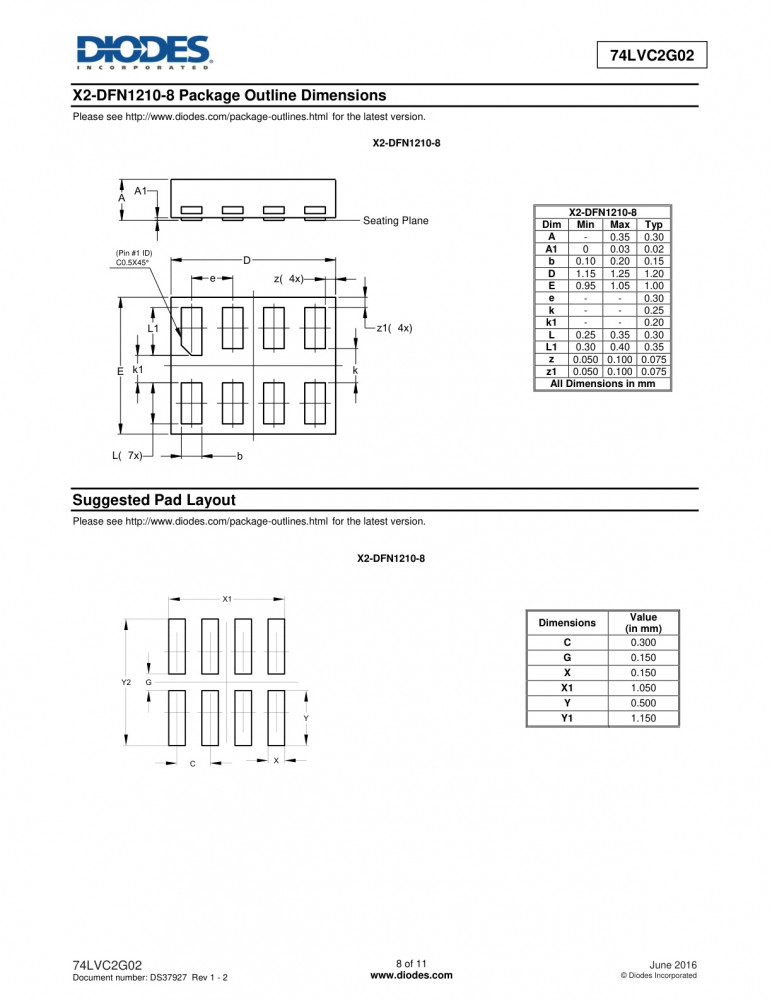 74LVC2G02HK3-7 datasheet page 8