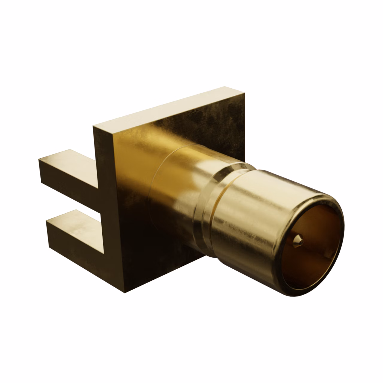 SMB Jack, Straight, PCB Receptacle, Edge Mount, Brass Body, Gold (Au) Plated, Air Dielectric, Tray, 75 Ohms for sale