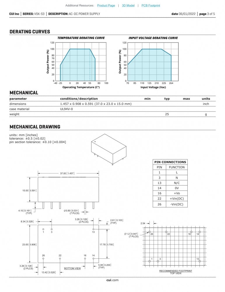 VSK-S3 series datasheet page 3