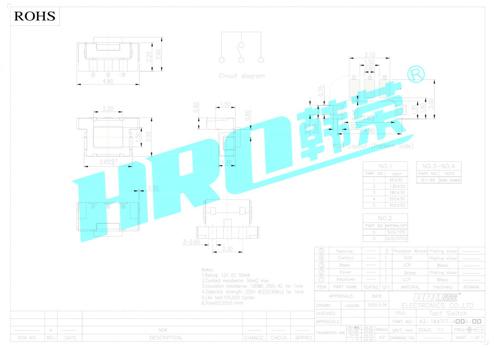 K2-1847FT-A4SA-01 technical drawing and specification page