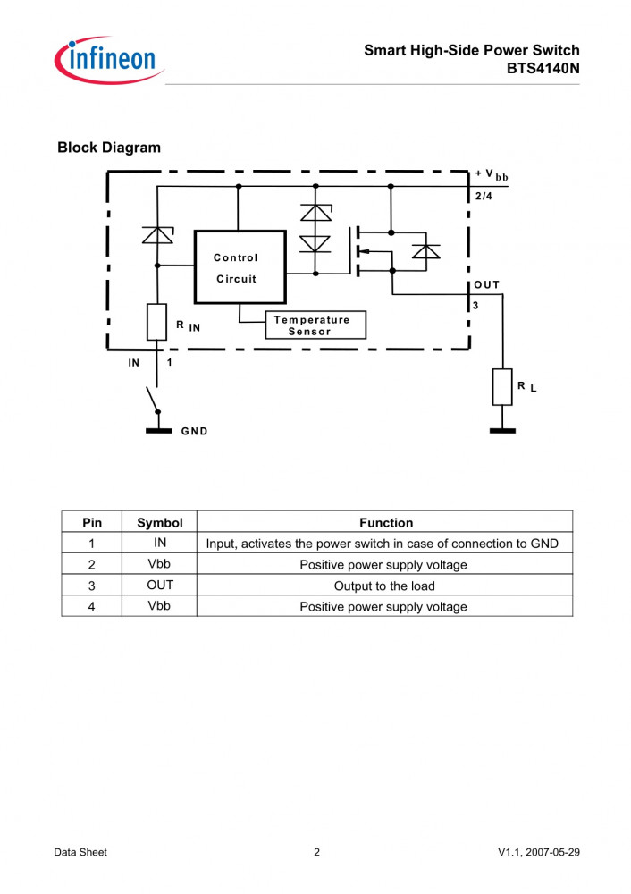 BTS4140N datasheet page 2