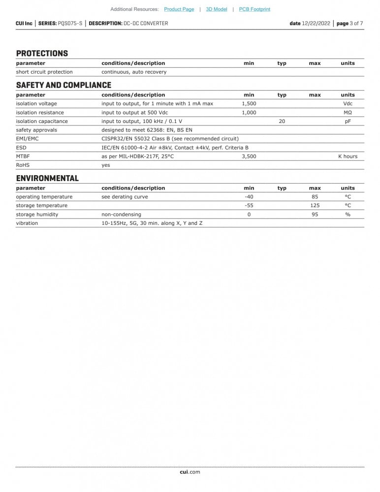 CUI PQS075-S24-S5-S datasheet page 3