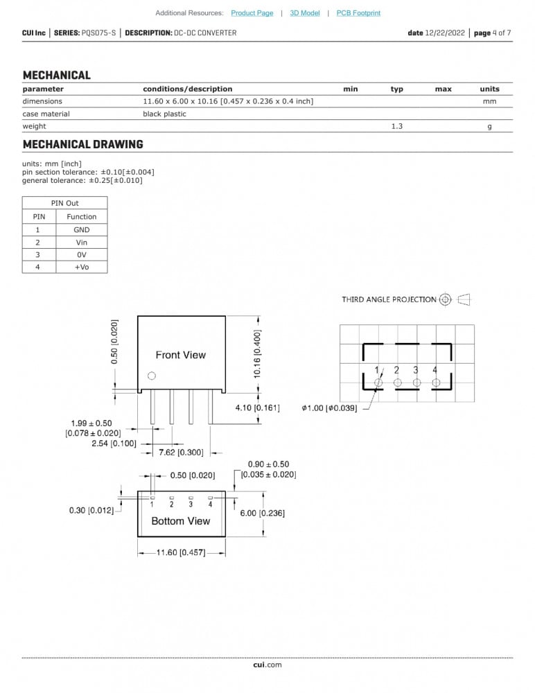 CUI PQS075-S24-S5-S datasheet page 4