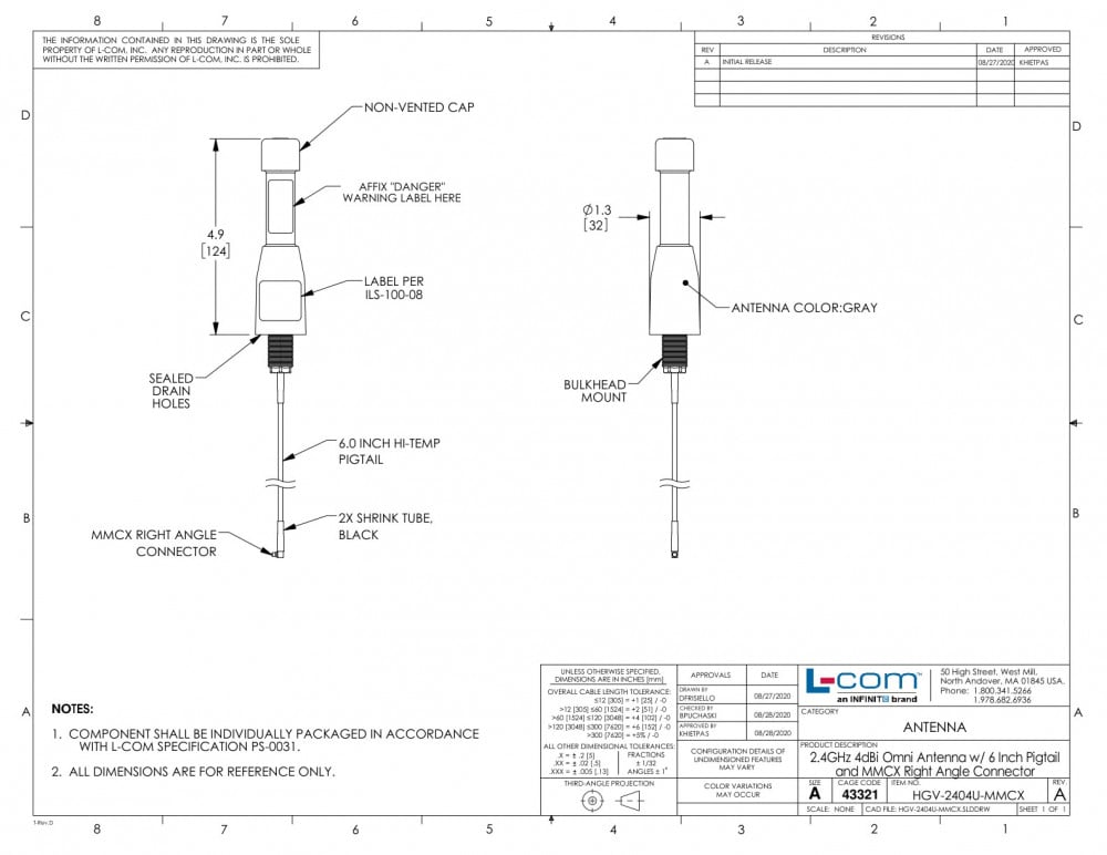 HGV-2404U-MMCX technical document preview
