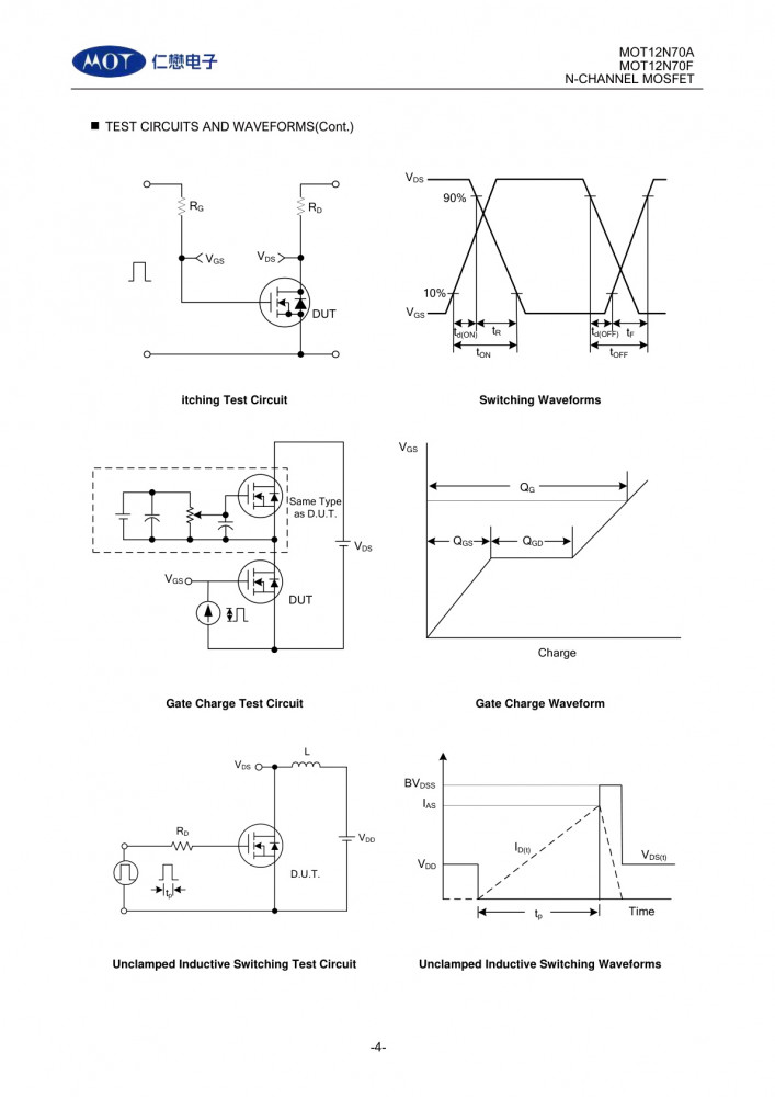 MOT12N70F datasheet page 4