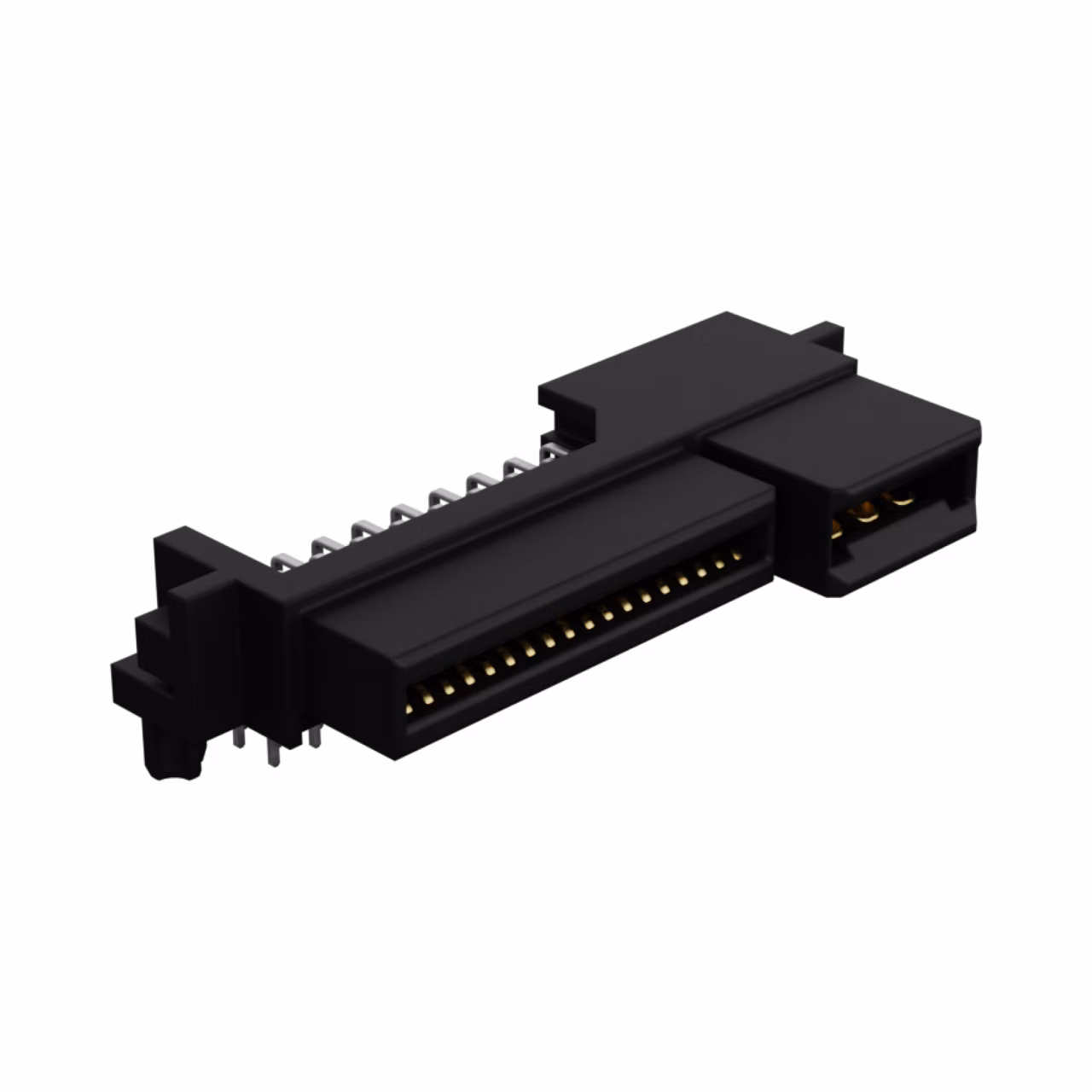EXTreme LPHPower Receptacle Header, Right-Angle, 2 Power Contacts, 36 Signal Contacts, Select Gold (Au) Plating, for 2.36mm Thick PC Board, with Press-fit Plastic Pegs for sale