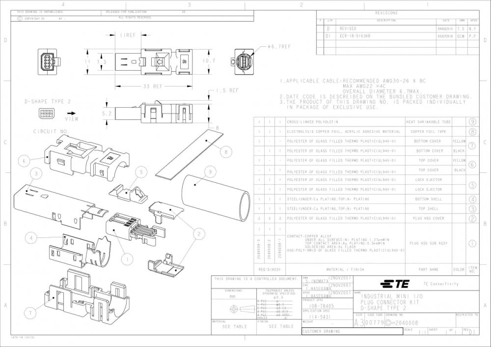 TE Connectivity 2040008-1 technical drawing reference
